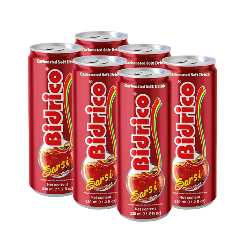 Bidrico Carbonated Soft Drink Sarsi Flavor 330ml Can - Bidrico